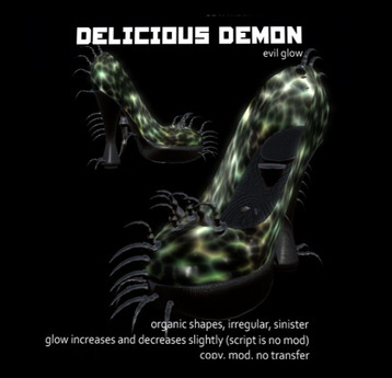 Second Life Marketplace - delicious demon b-movie heels EVIL GLOW - BOXED